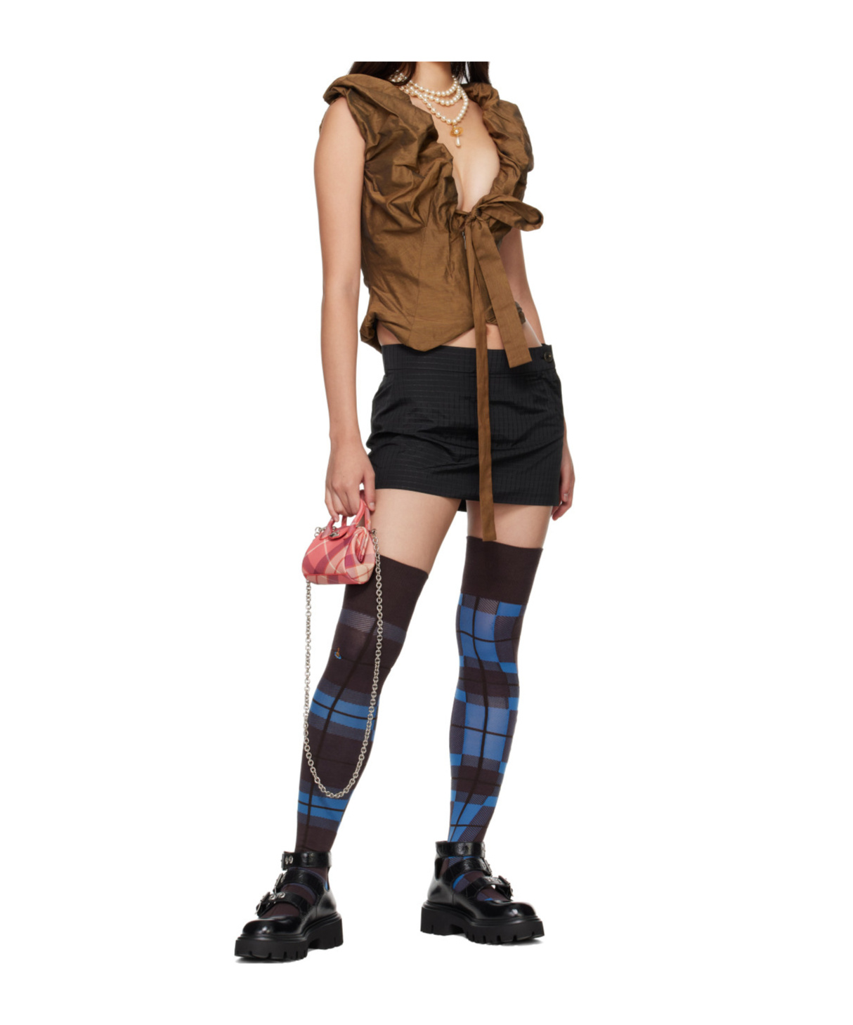 VIVIENNE WESTWOOD mini Pamela checked tote bag